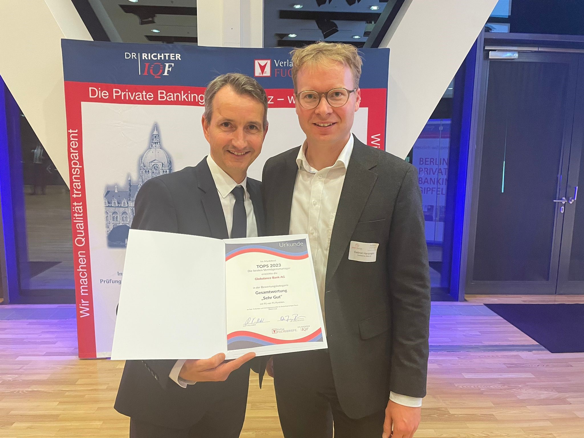 FUCHS|RICHTER awards: Globalance «Best private bank for 2023 ...